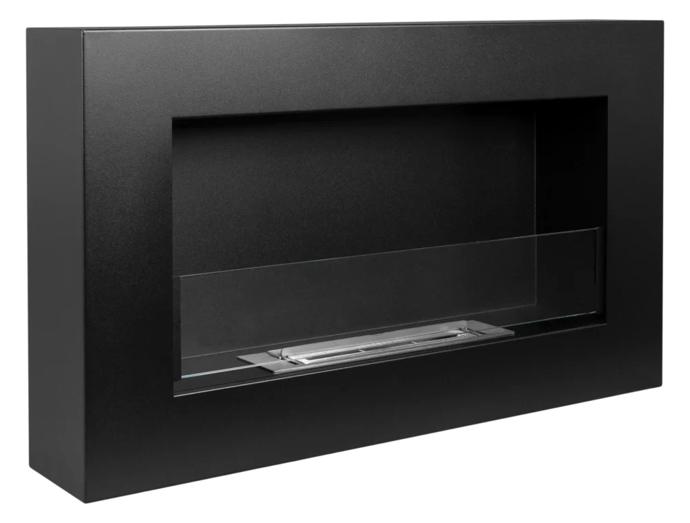 Biokominek 650x400 BOX Czarny z szybą - Hanoo.eu - Biokominki sklep online